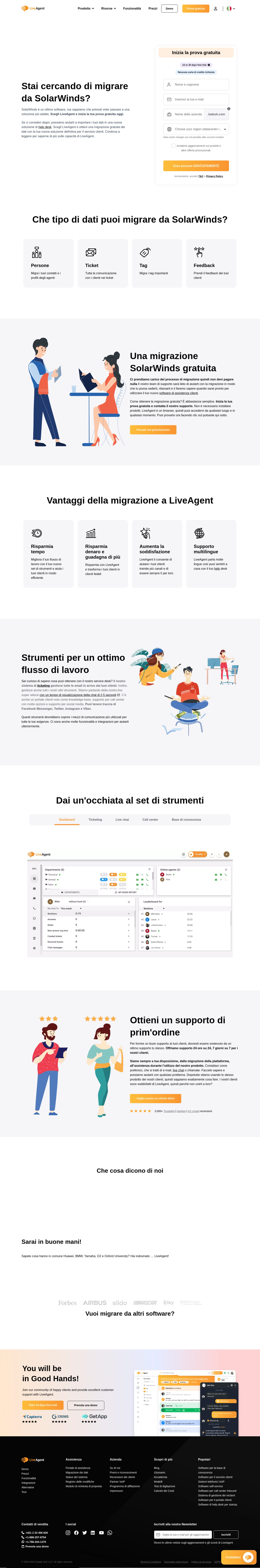 Migrazione da Solarwinds - LiveAgent