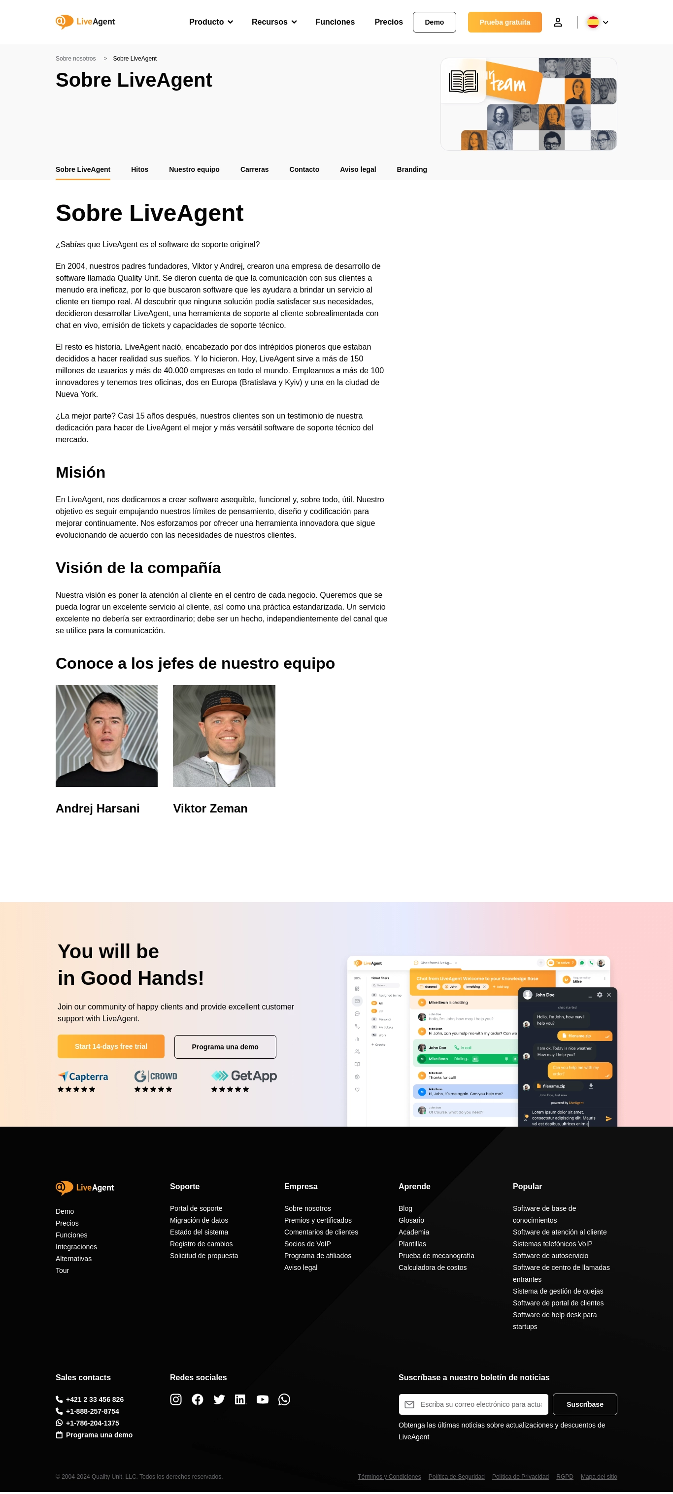 Sobre LiveAgent - LiveAgent