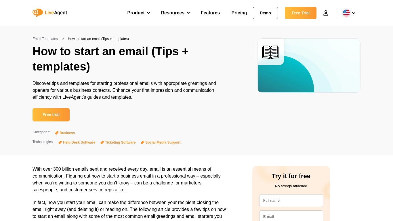 How to start an email (Tips + templates) - LiveAgent