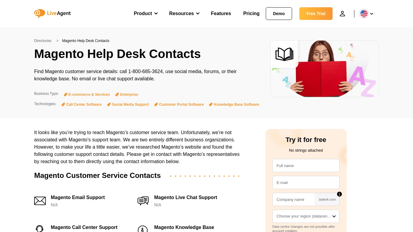 Magento Help Desk Contacts - LiveAgent