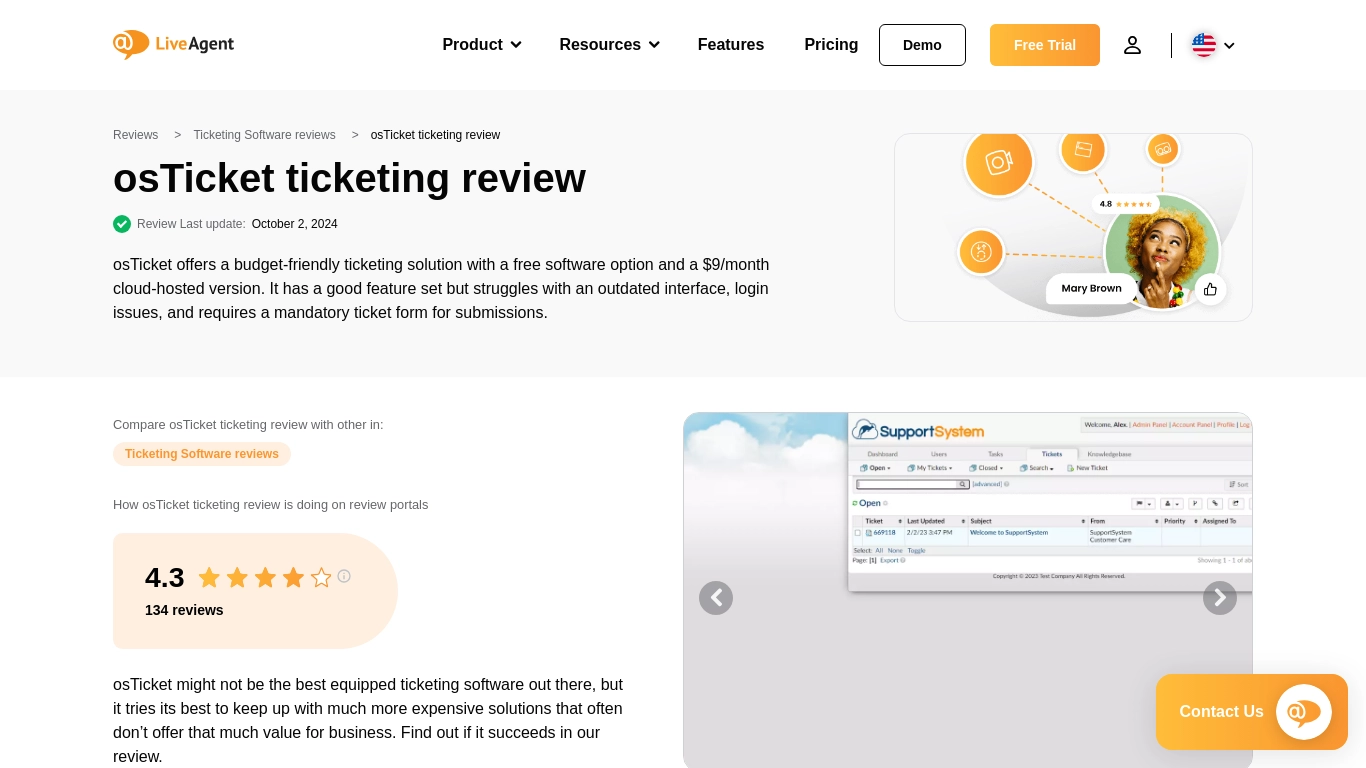 osTicket Ticketing Review: Features & Use