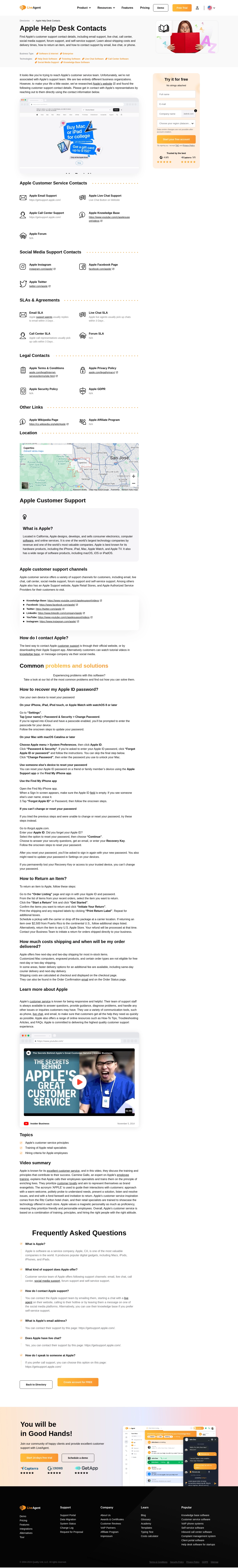 Apple Help Desk Contacts - LiveAgent