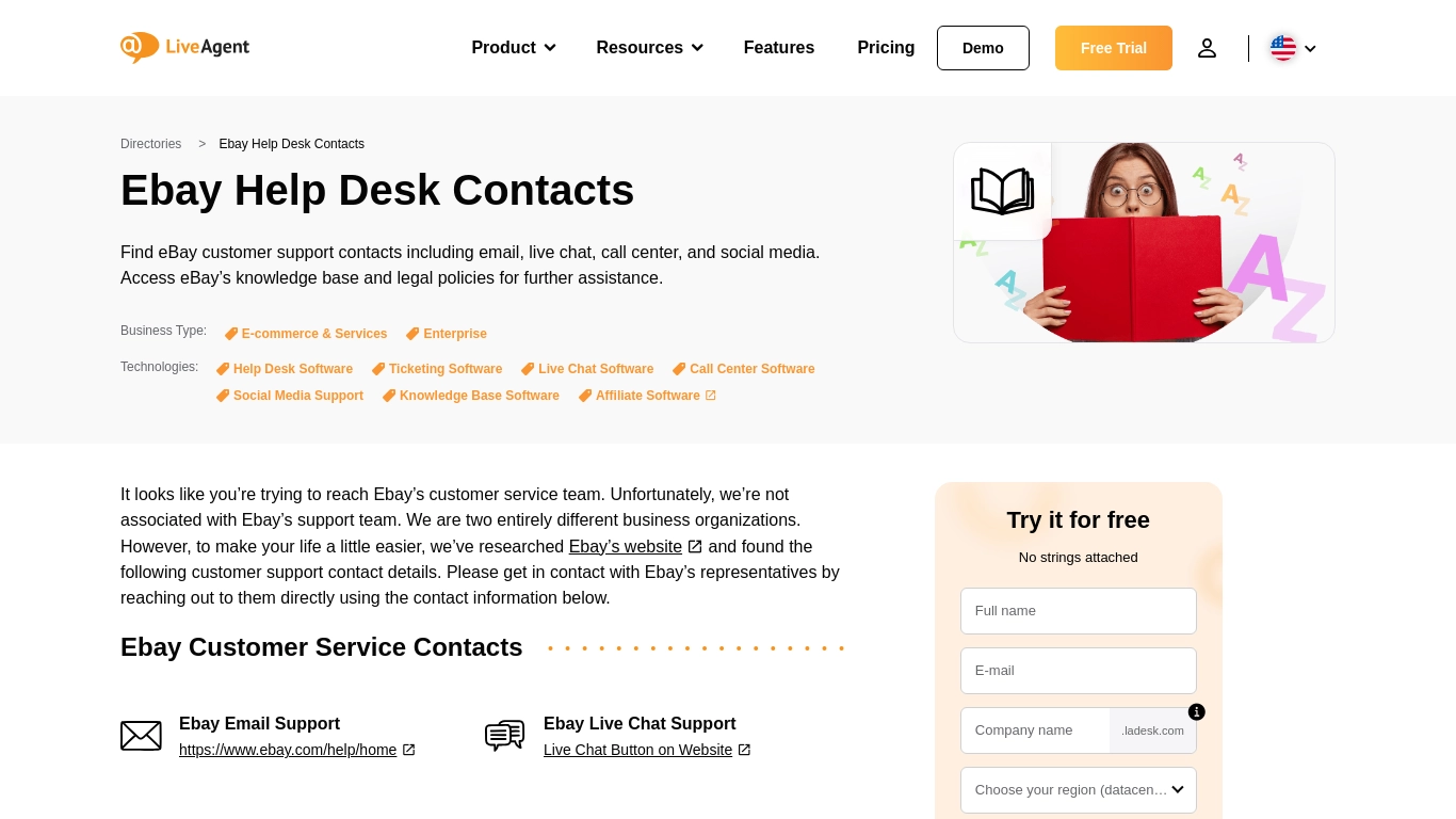 Ebay Help Desk Contacts - LiveAgent