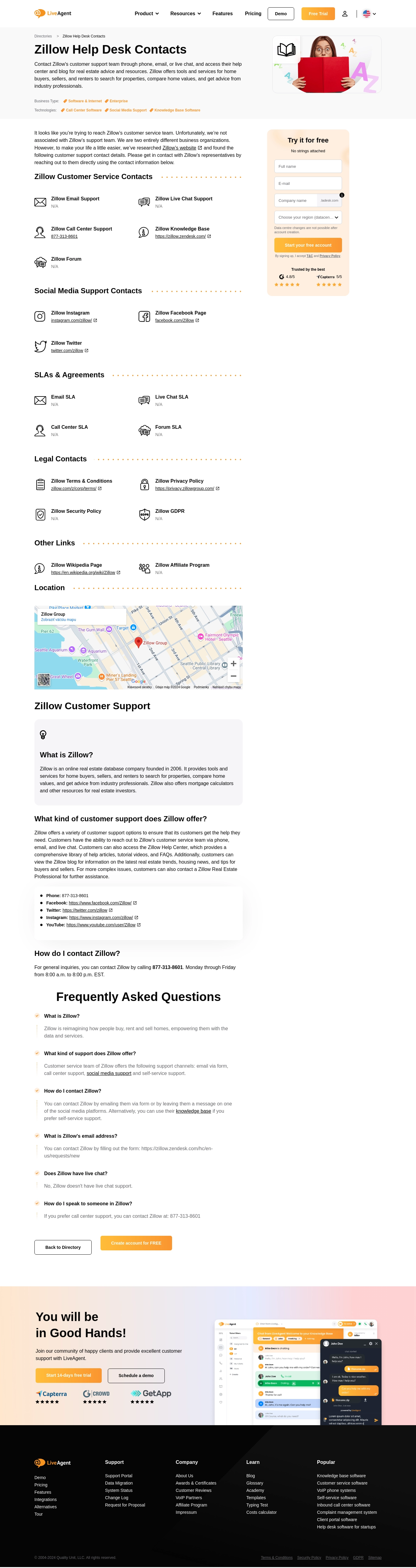 Zillow Help Desk Contacts - LiveAgent