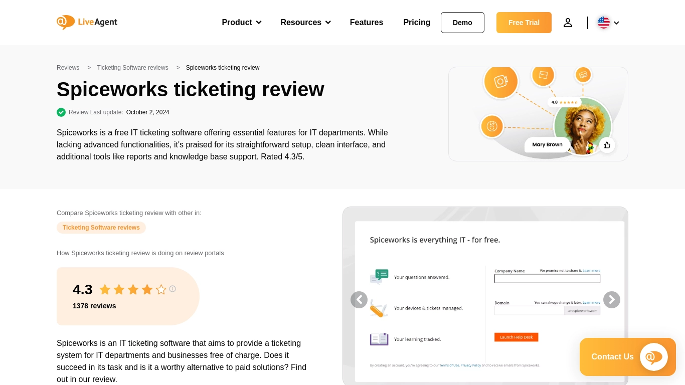 Spiceworks Ticketing Review Features And Use