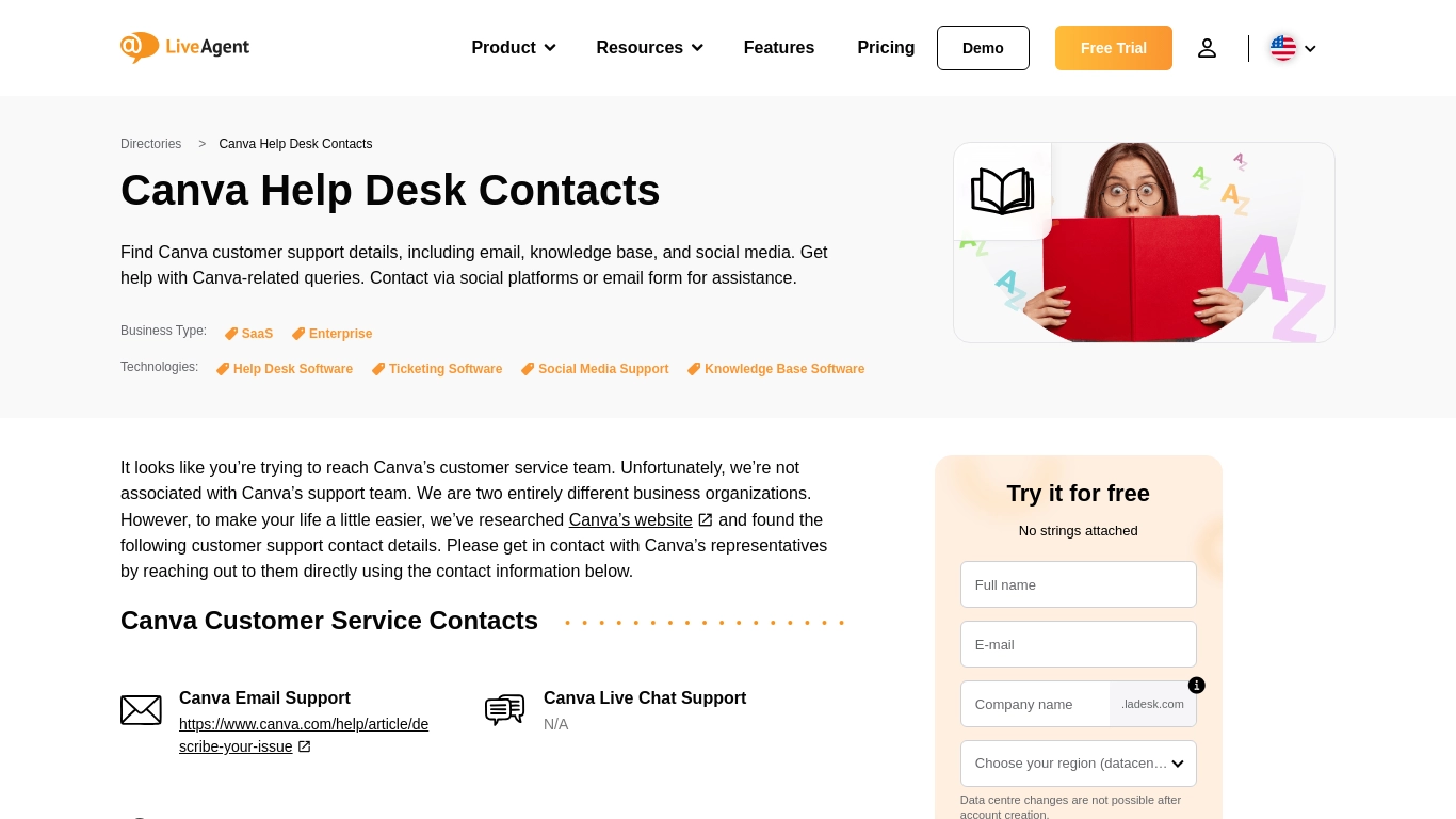 Canva Help Desk Contacts - LiveAgent