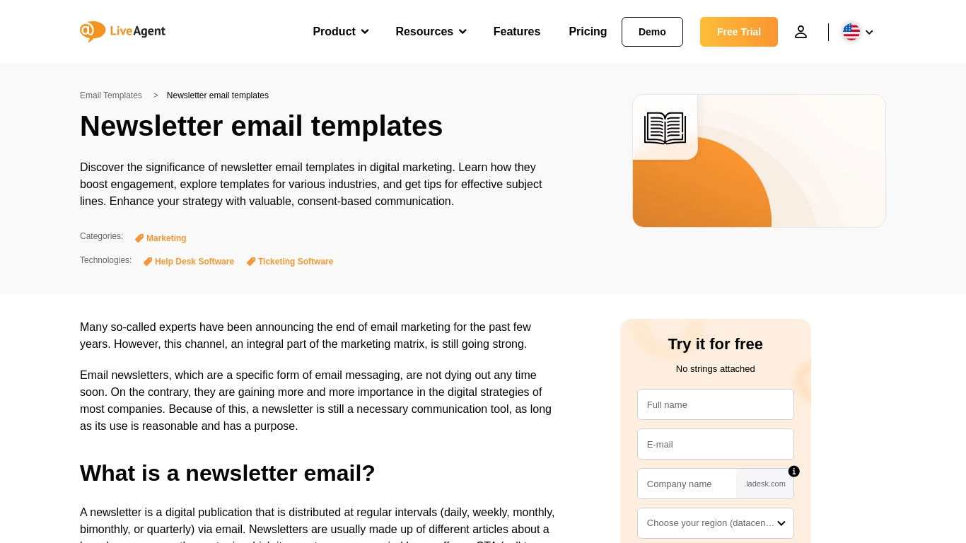 Newsletter Email Templates (Copy&Paste) | LiveAgent