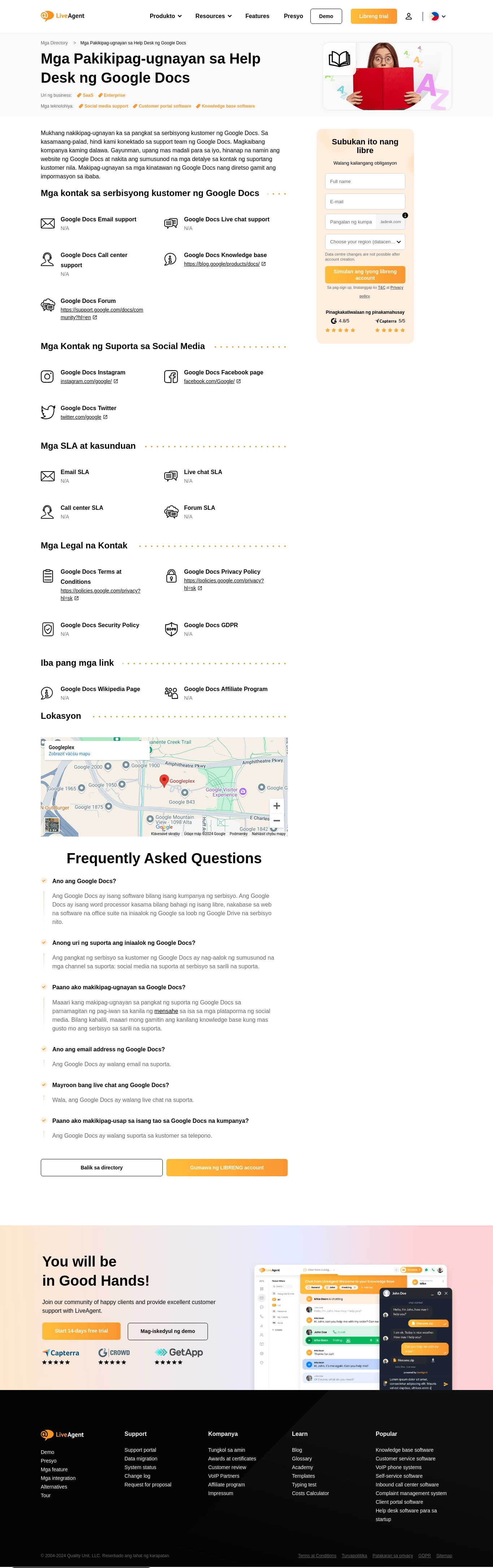 Mga Pakikipag-ugnayan sa Help Desk ng Google Docs - LiveAgent