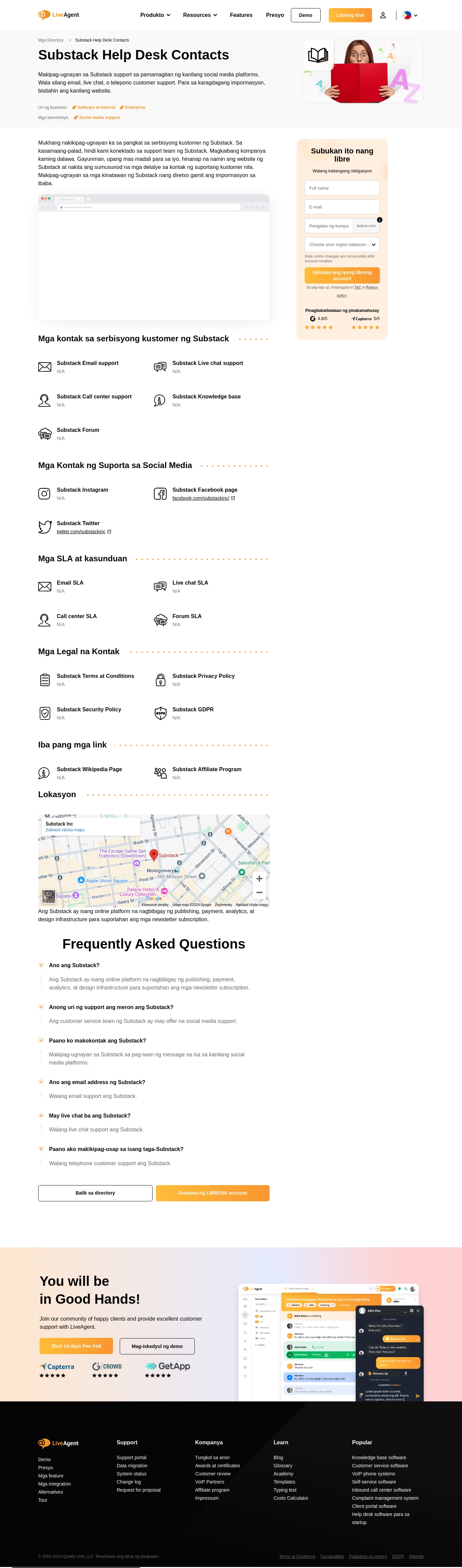 Substack Help Desk Contacts - LiveAgent