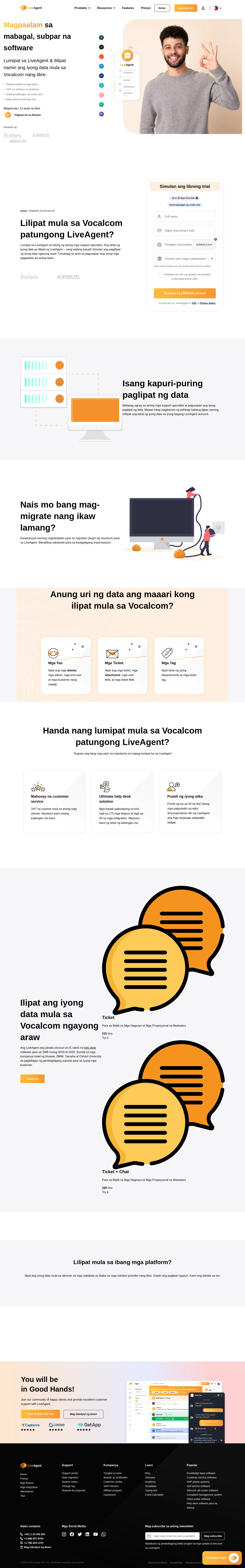 Paglipat ng Vocalcom - LiveAgent