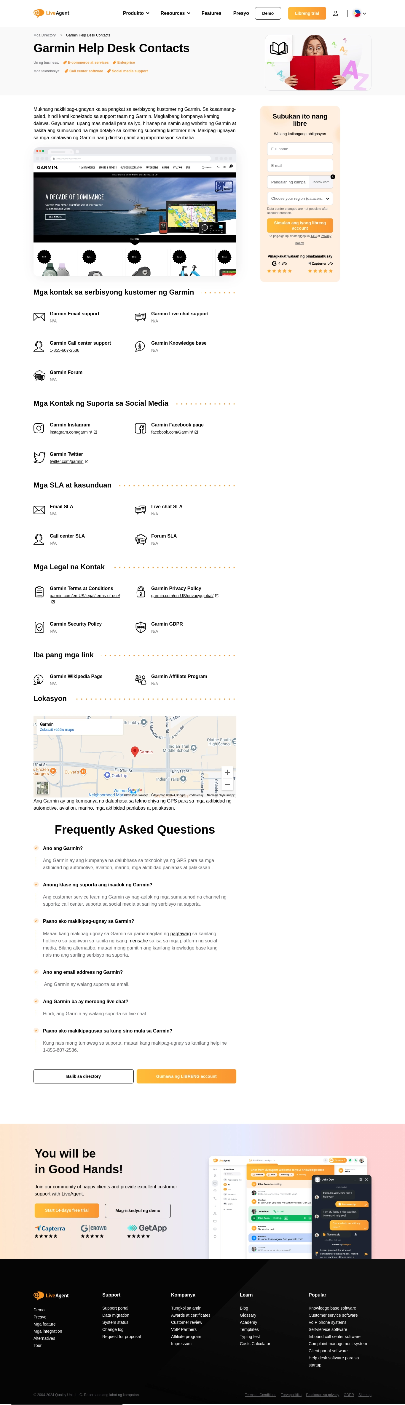 Garmin Help Desk Contacts - LiveAgent