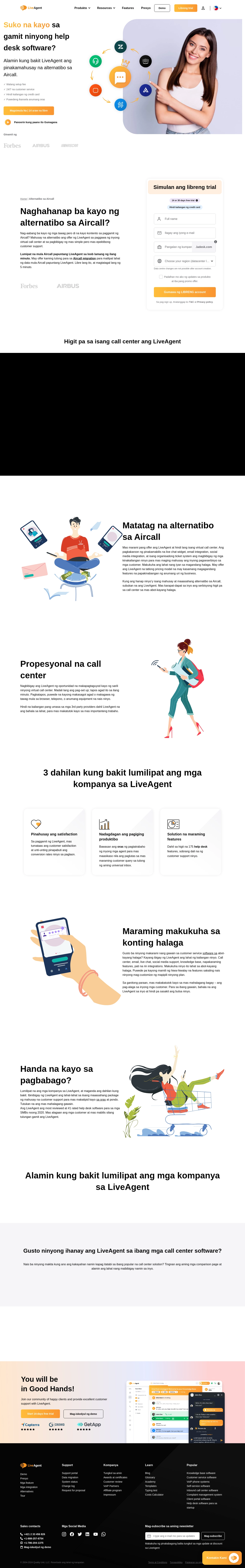 Alternatibo sa Aircall - LiveAgent