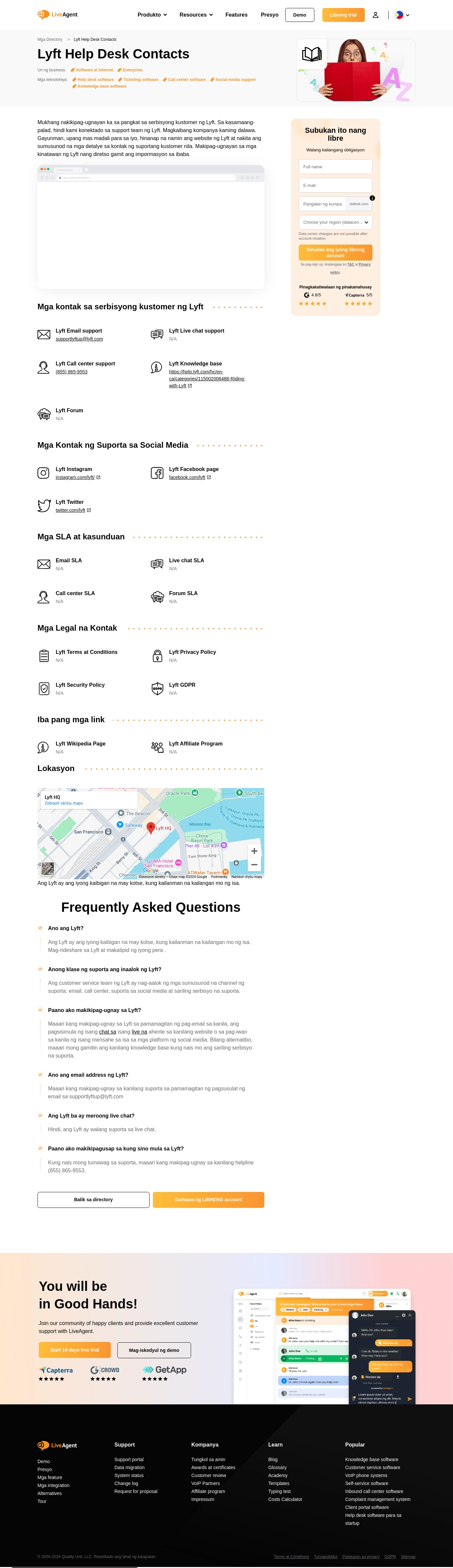 Lyft Help Desk Contacts - LiveAgent