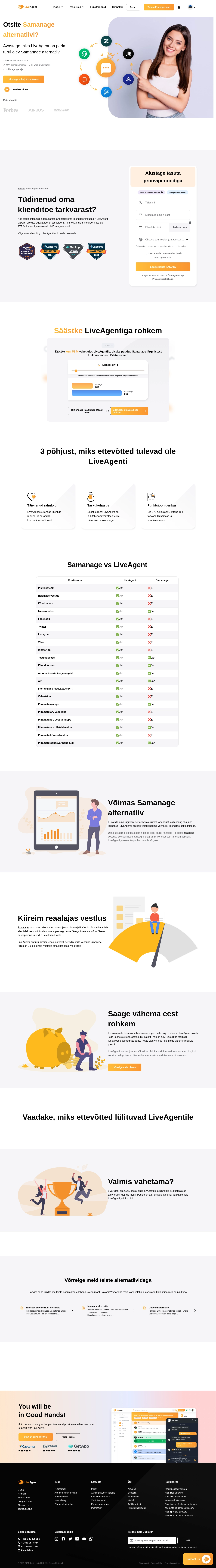 Samanage alternatiiv - LiveAgent