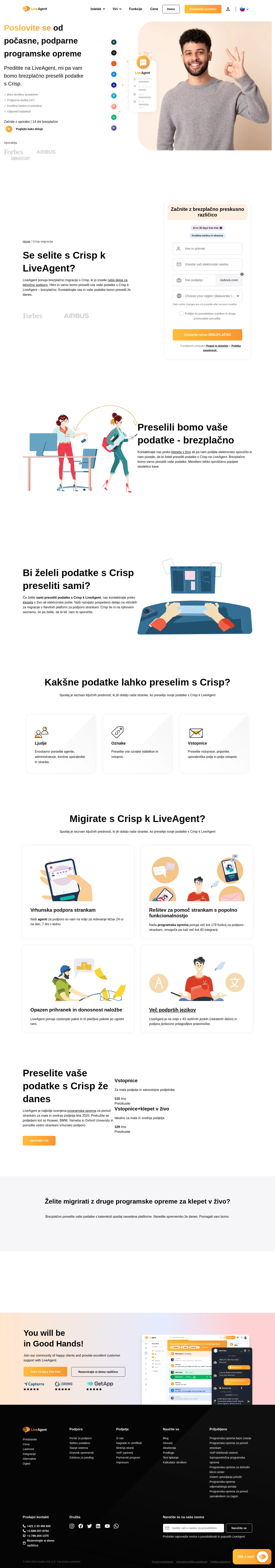 Crisp migracija - LiveAgent