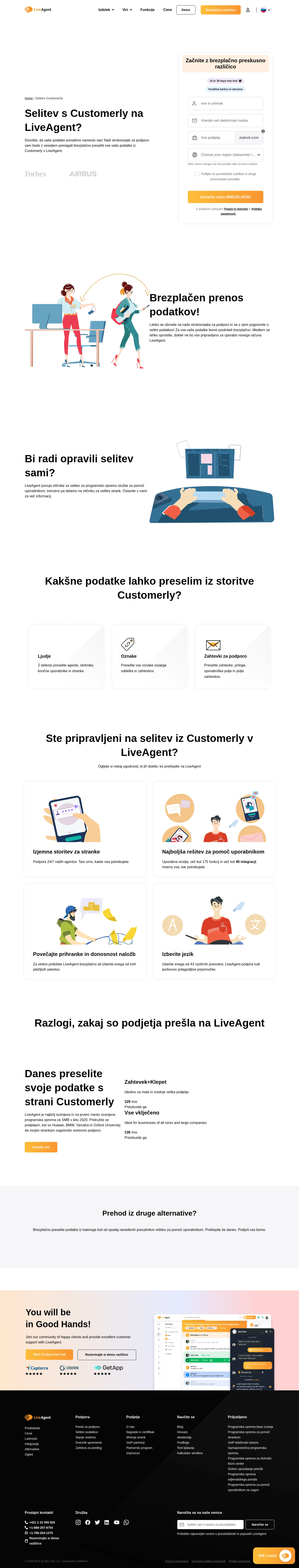 Selitev Customerly - LiveAgent