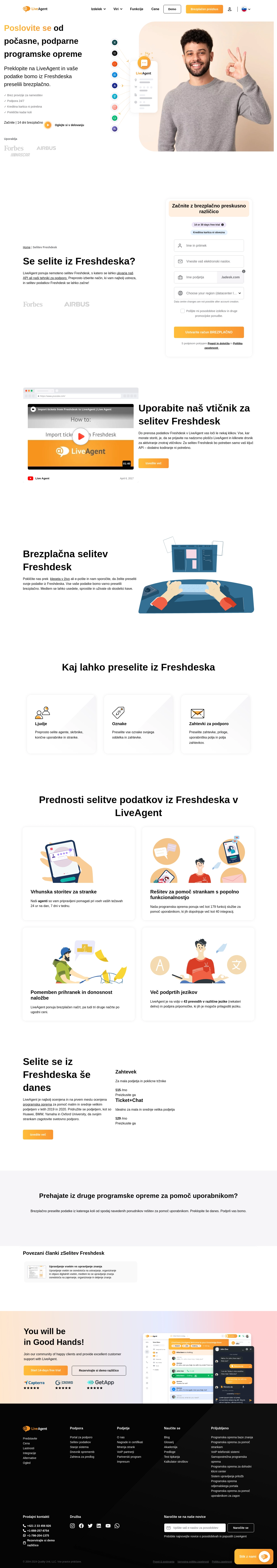 Selitev Freshdesk - LiveAgent