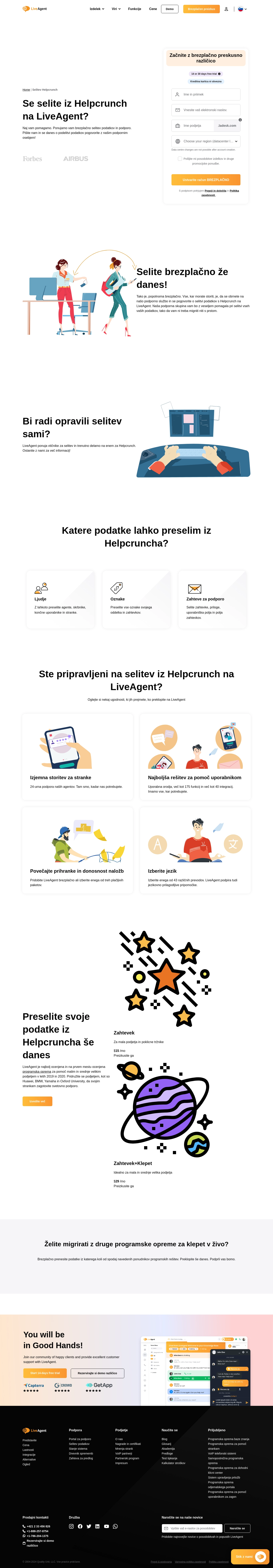 Selitev Helpcrunch - LiveAgent