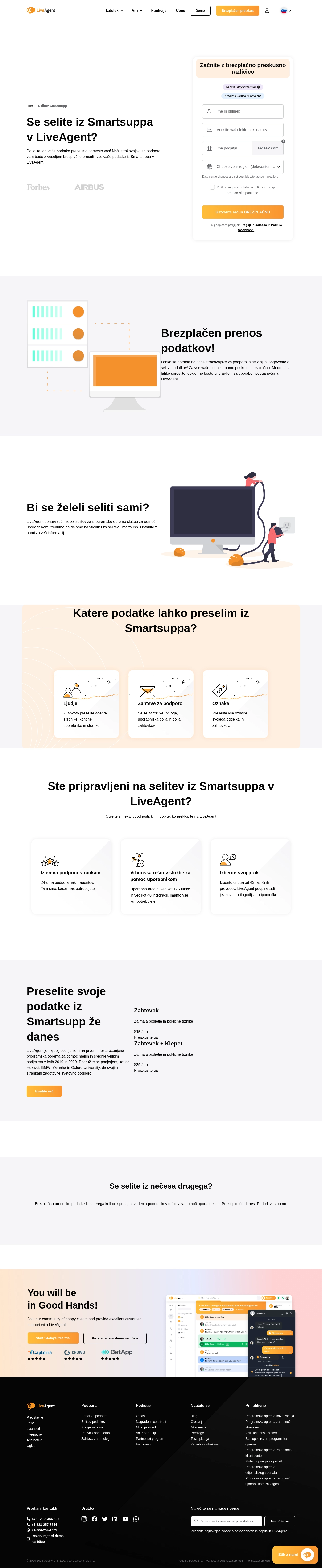 Selitev Smartsupp - LiveAgent