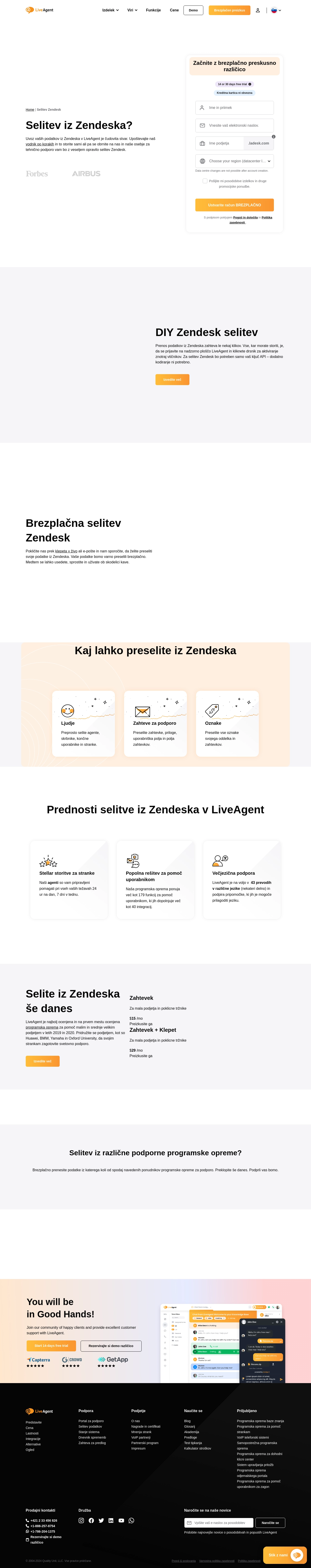 Selitev Zendesk - LiveAgent