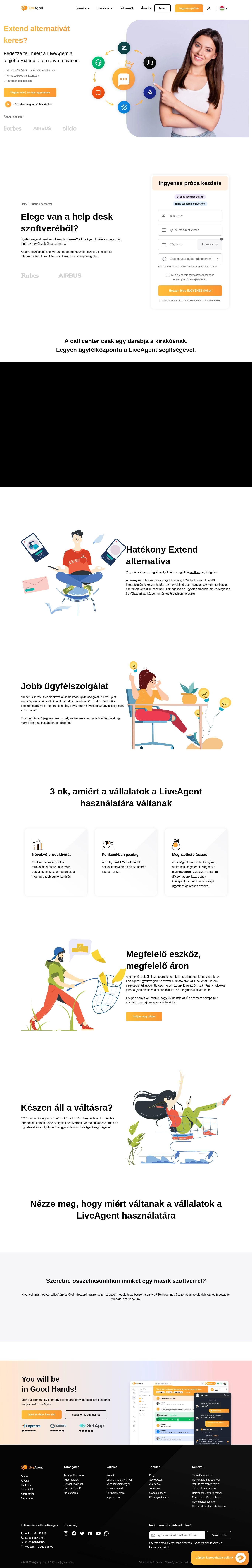 Extend alternatíva - LiveAgent