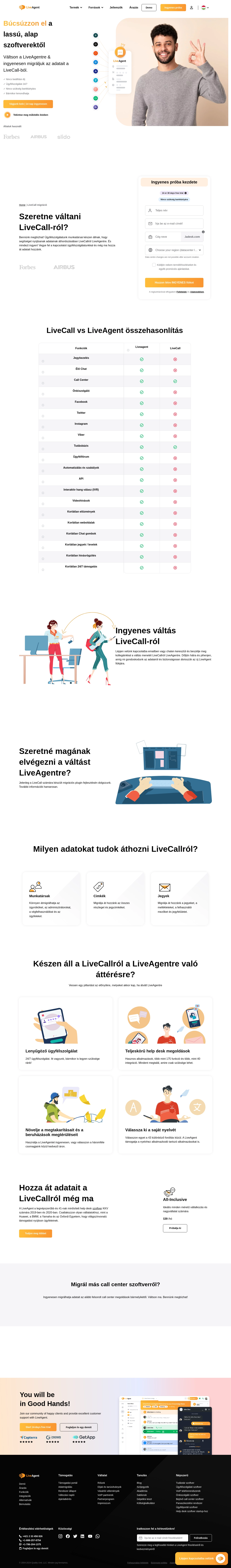 LiveCall migráció - LiveAgent
