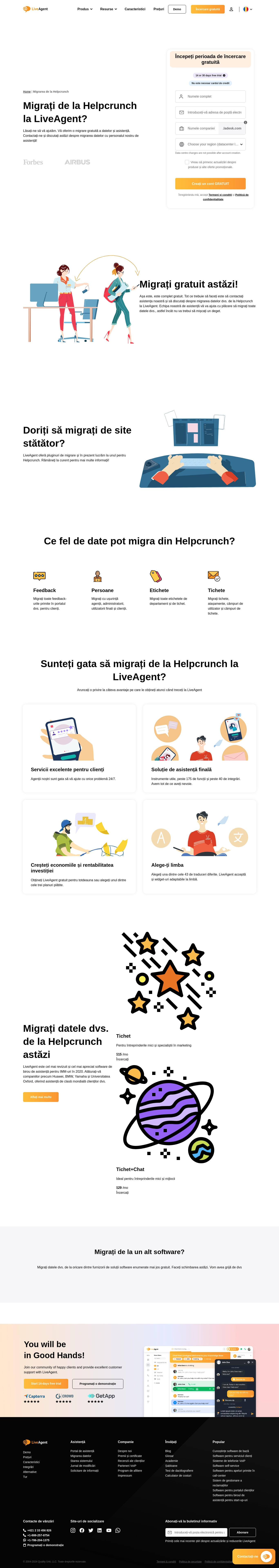 Migrarea de la Helpcrunch - LiveAgent