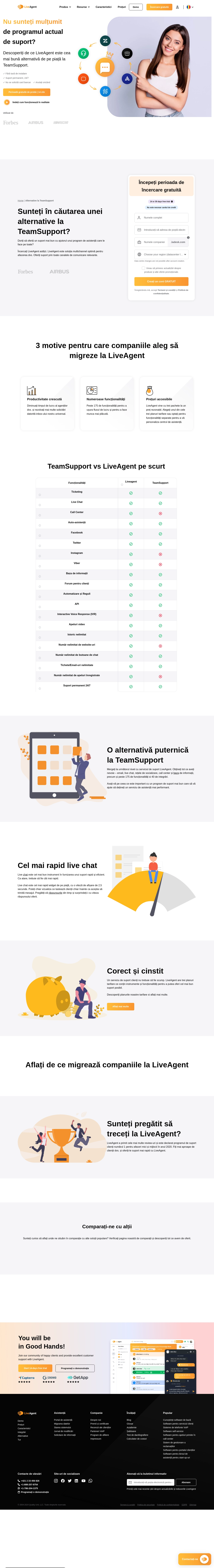 Alternative la TeamSupport - LiveAgent