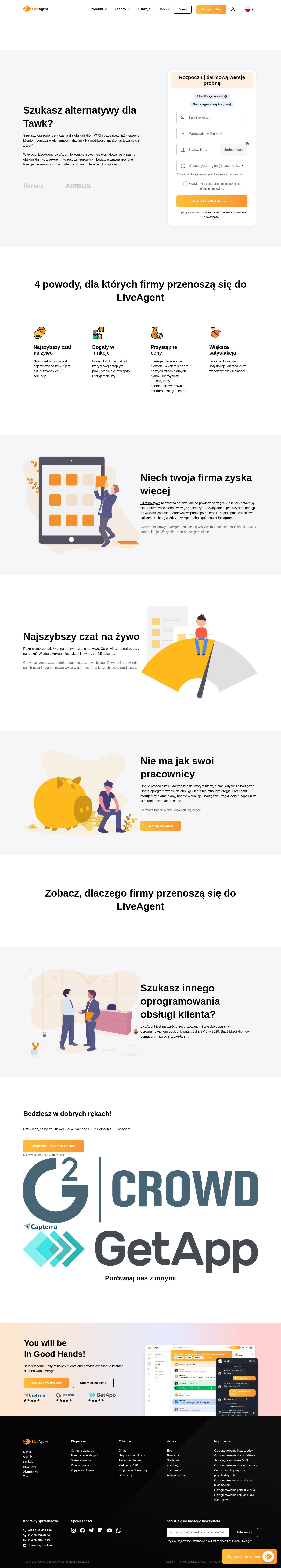 Alternatywa dla Tawk - LiveAgent