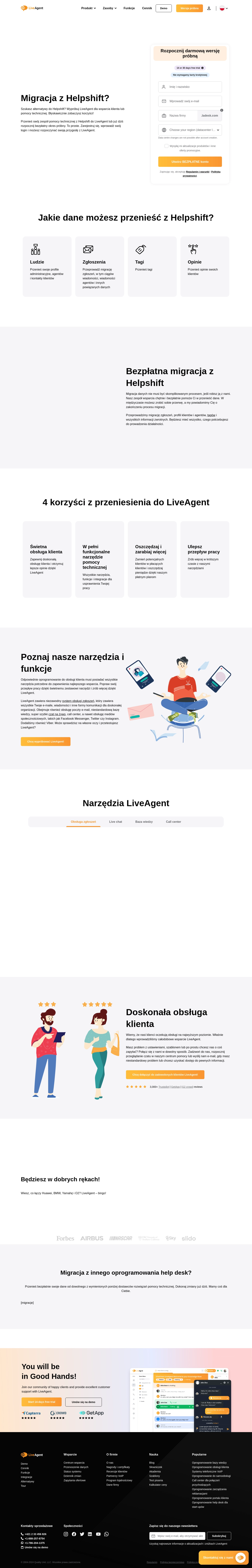 Migracja z Helpshift - LiveAgent