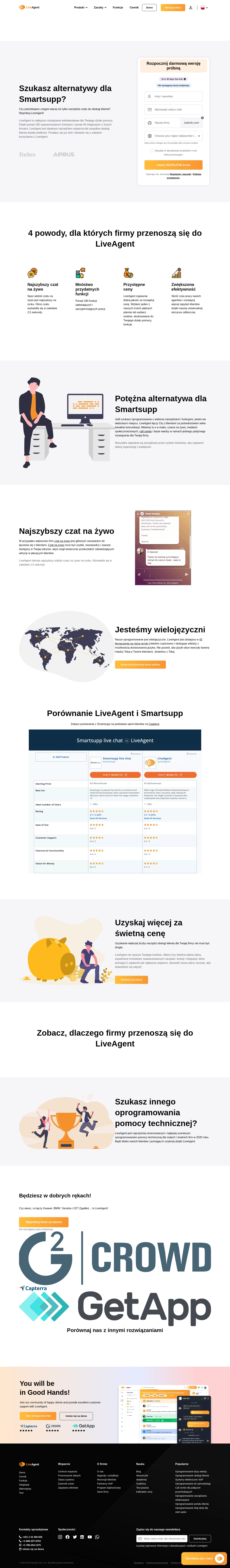 Alternatywa dla Smartsupp - LiveAgent