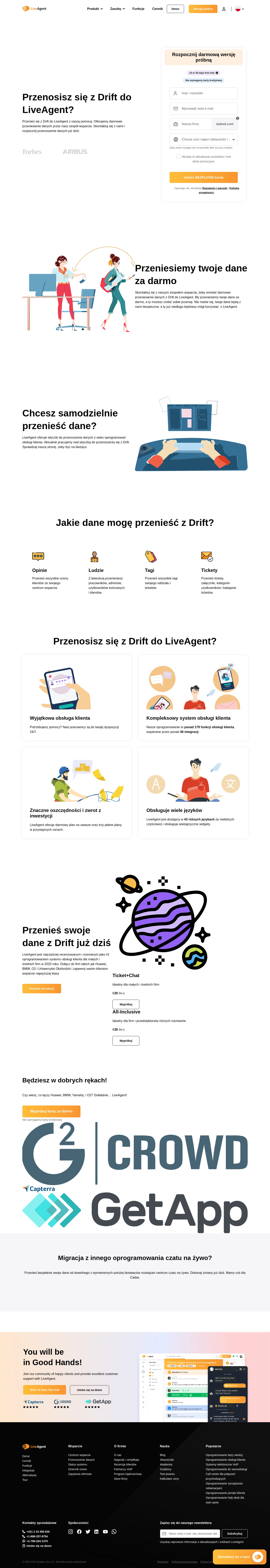 Migracja z Drift - LiveAgent