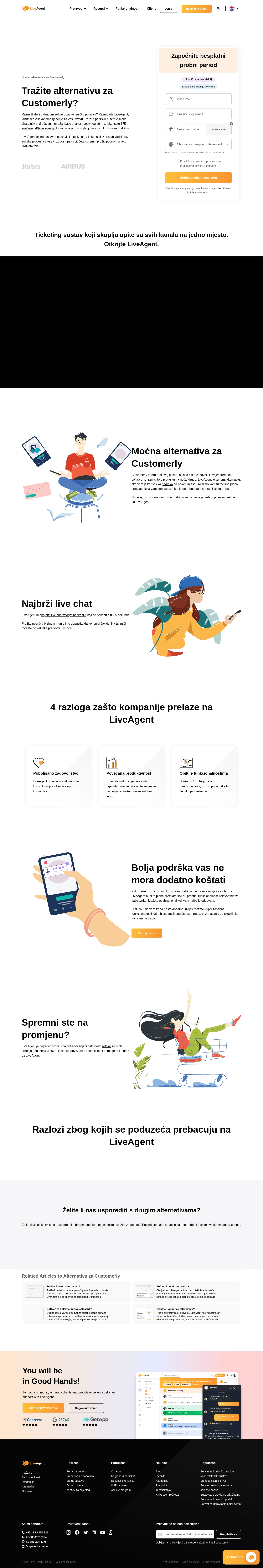 Alternativa za Customerly - LiveAgent