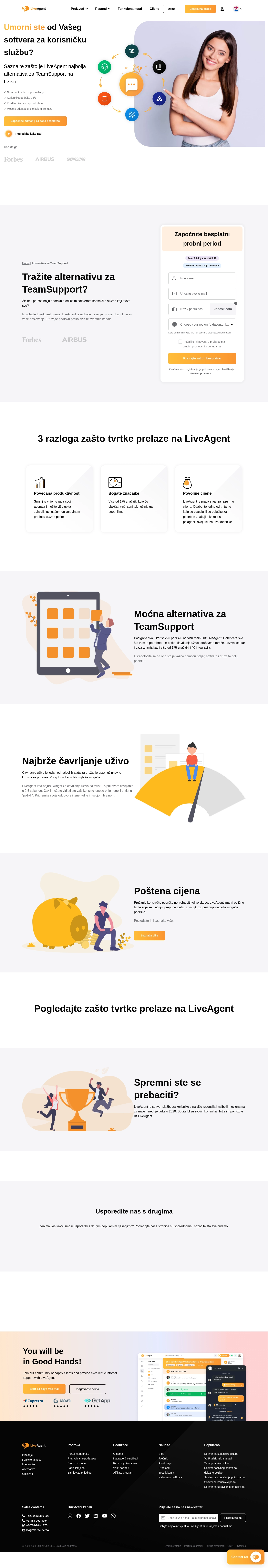 Alternativa za TeamSupport - LiveAgent