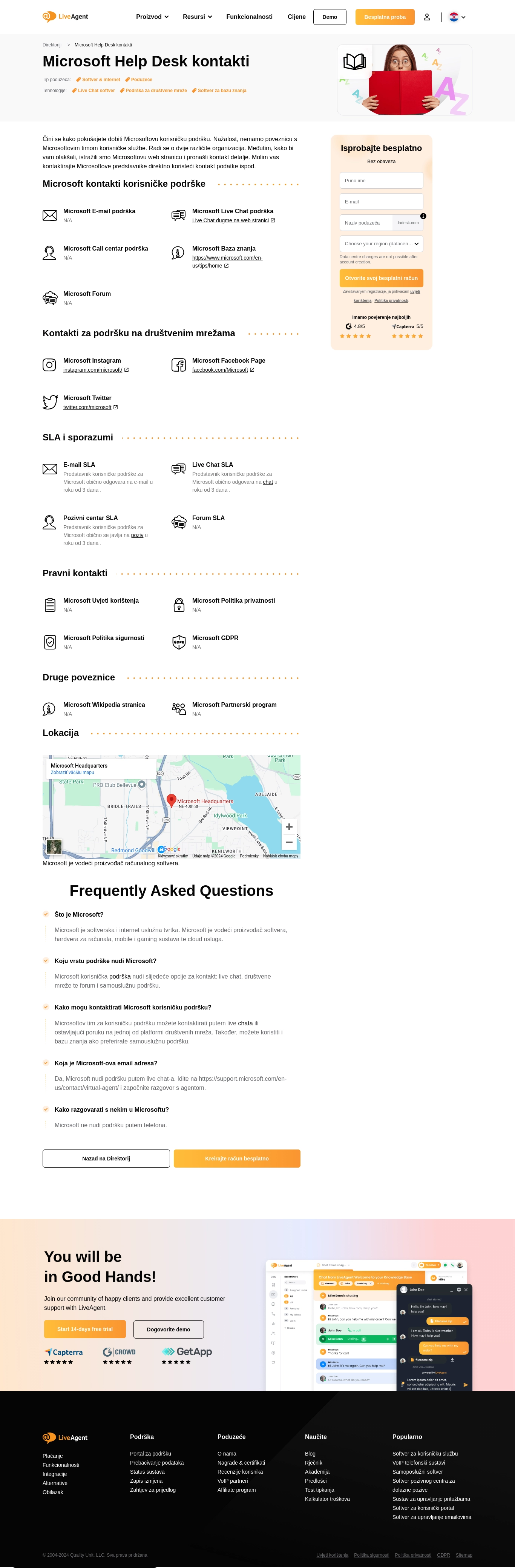 Microsoft Help Desk kontakti - LiveAgent