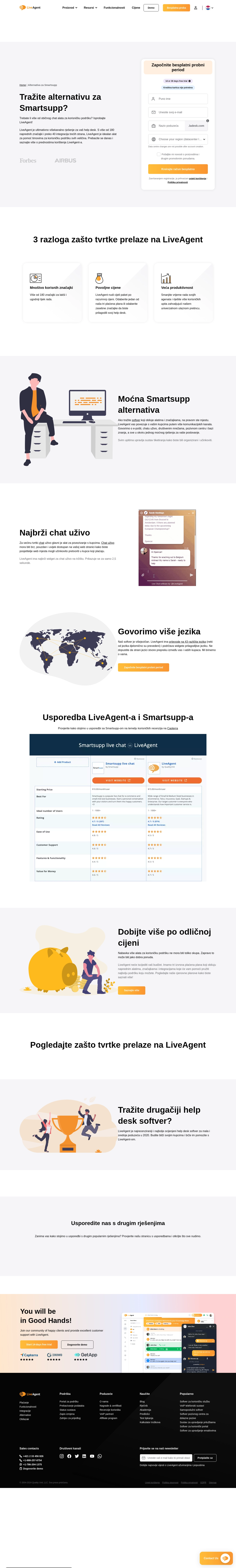 Alternativa za Smartsupp - LiveAgent