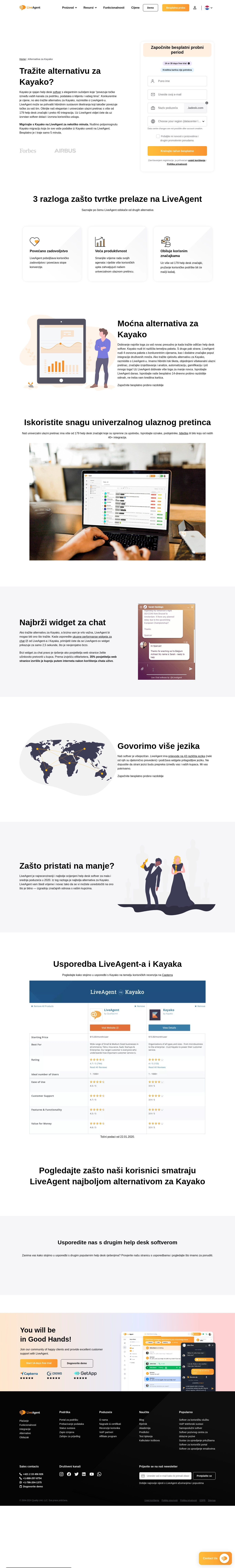 Alternativa za Kayako - LiveAgent