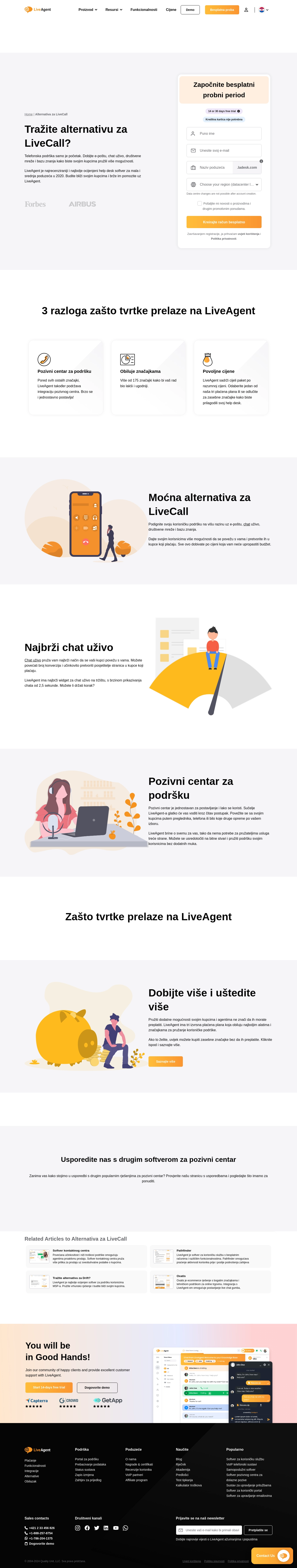 Alternativa za LiveCall - LiveAgent