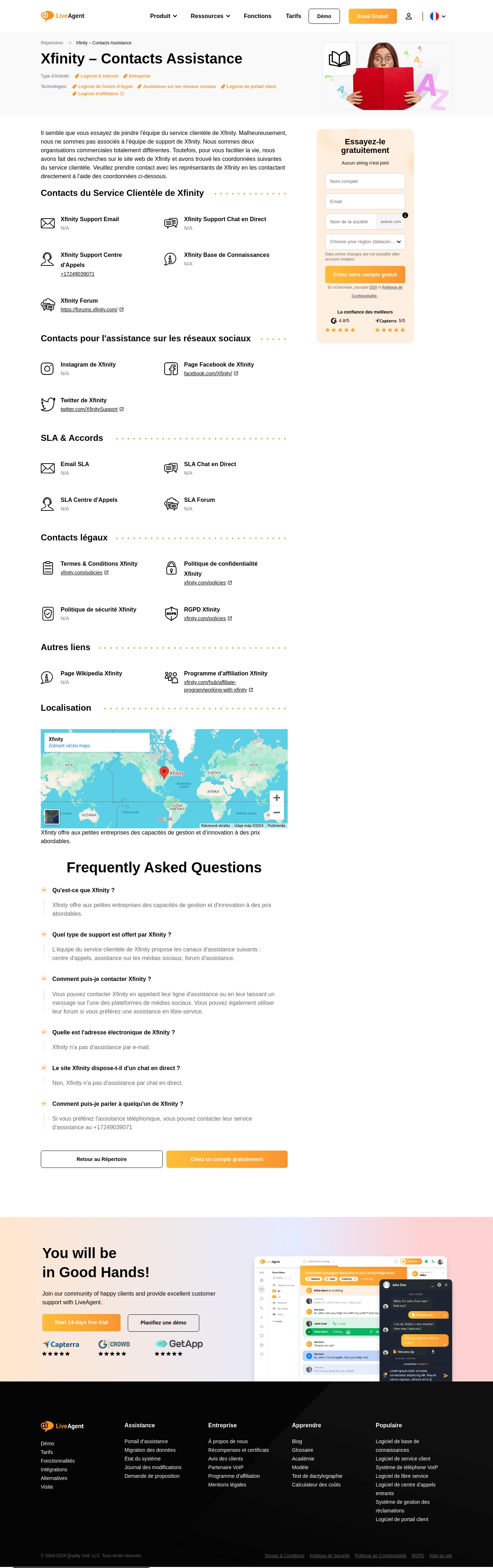 Xfinity - Contacts Assistance - LiveAgent
