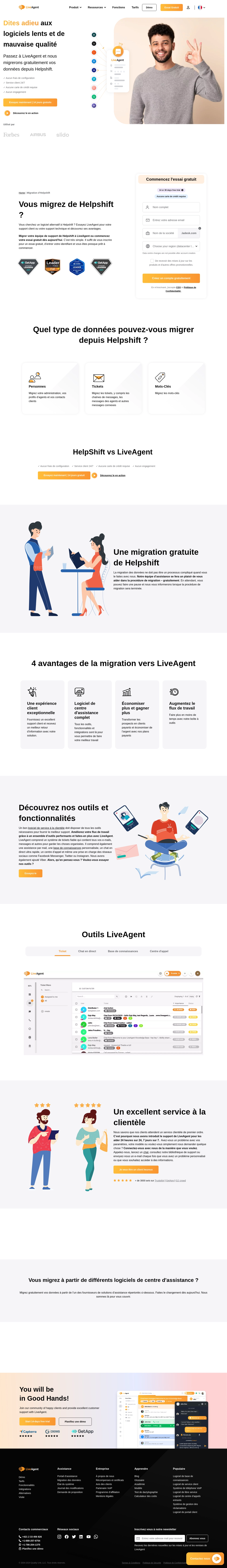 Migration d'Helpshift - LiveAgent