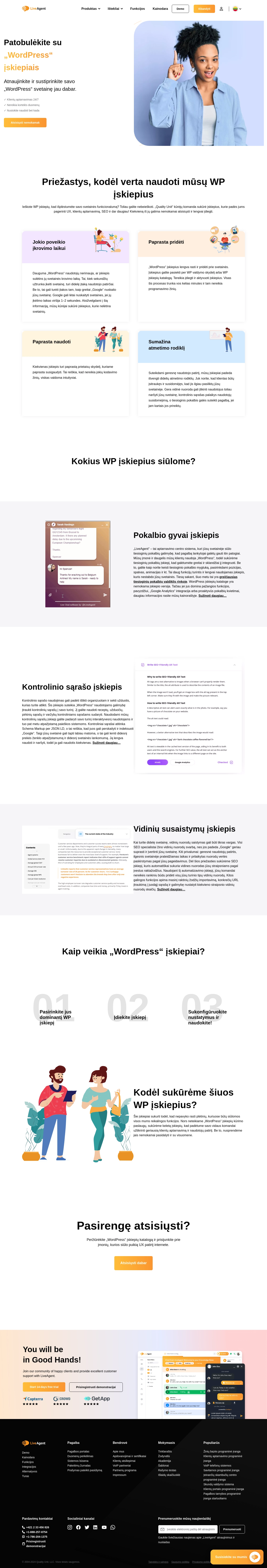 „WordPress“ įskiepiai | „LiveAgent“