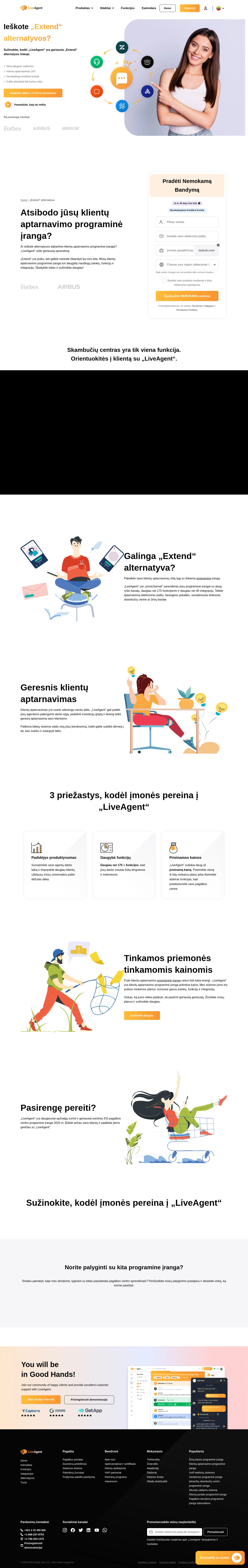 „Extend“ alternatyva - LiveAgent