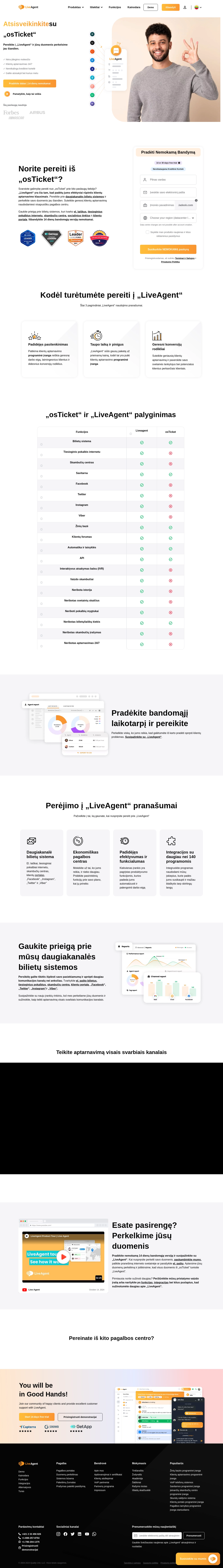 Perėjimas iš „osTicket“ - LiveAgent