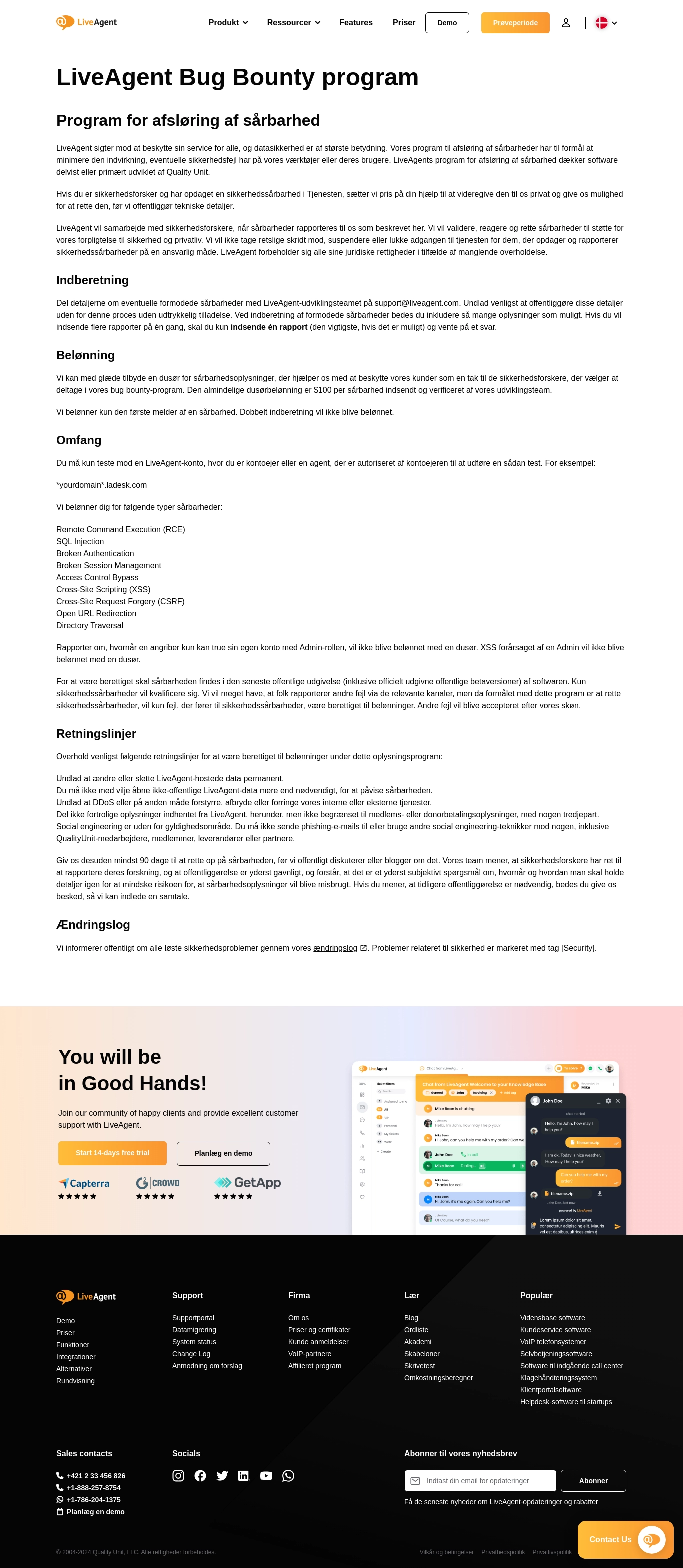 LiveAgent Bug Bounty Program | LiveAgent