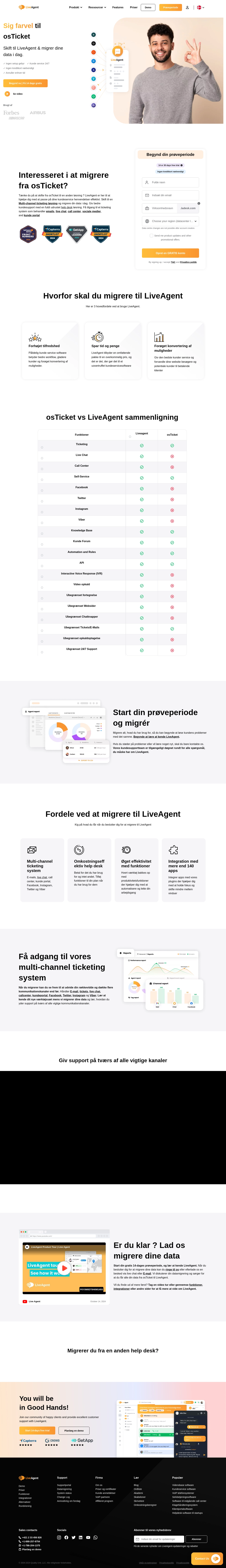 osTicket system migration - LiveAgent