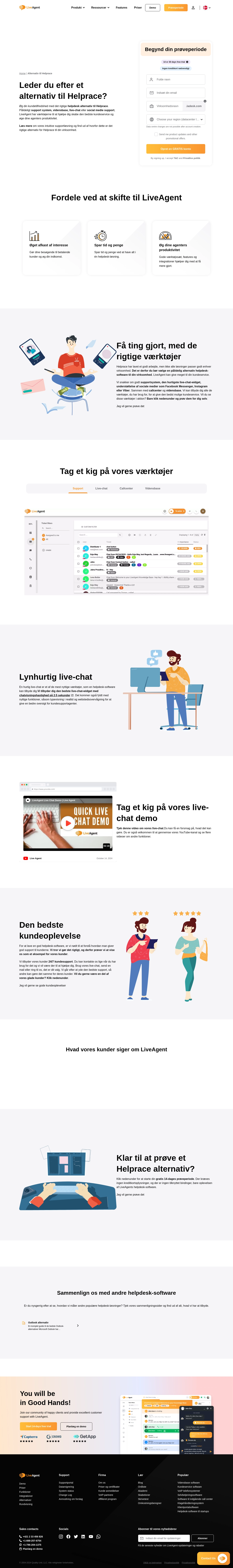 Alternativ til Helprace - LiveAgent