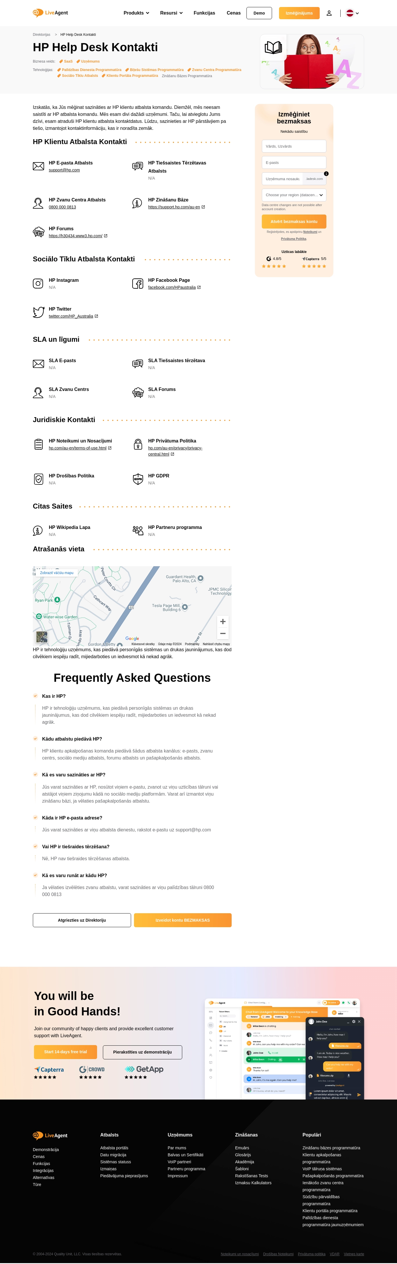 HP Help Desk Kontakti - LiveAgent