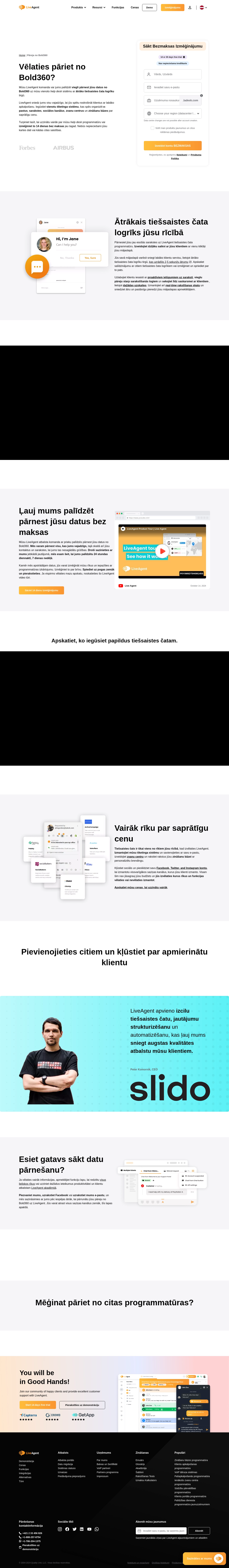 Pāreja no Bold360 - LiveAgent