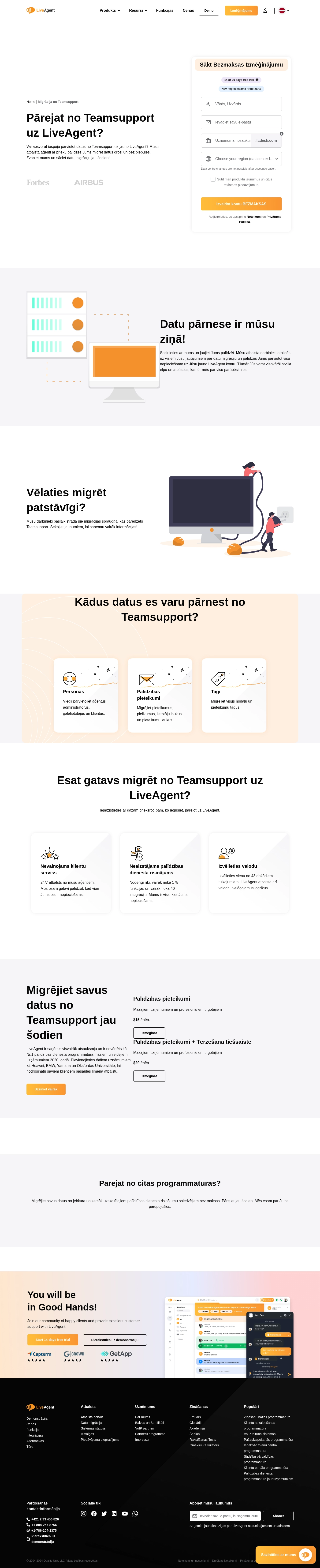 Migrācija no Teamsupport - LiveAgent