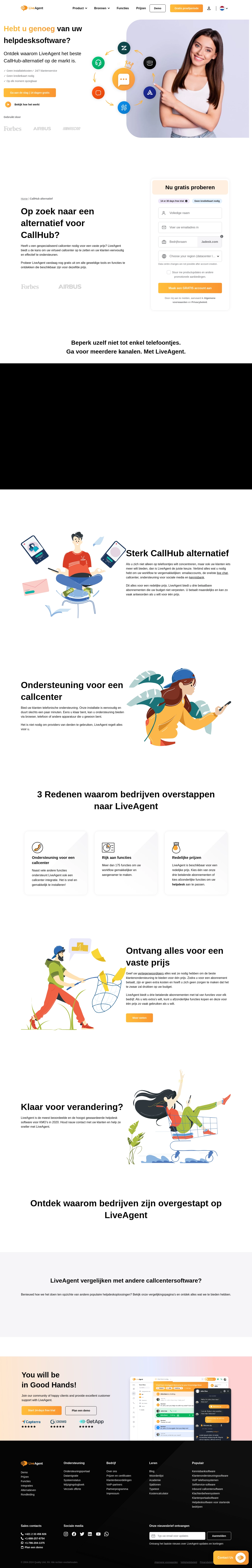 CallHub alternatief - LiveAgent
